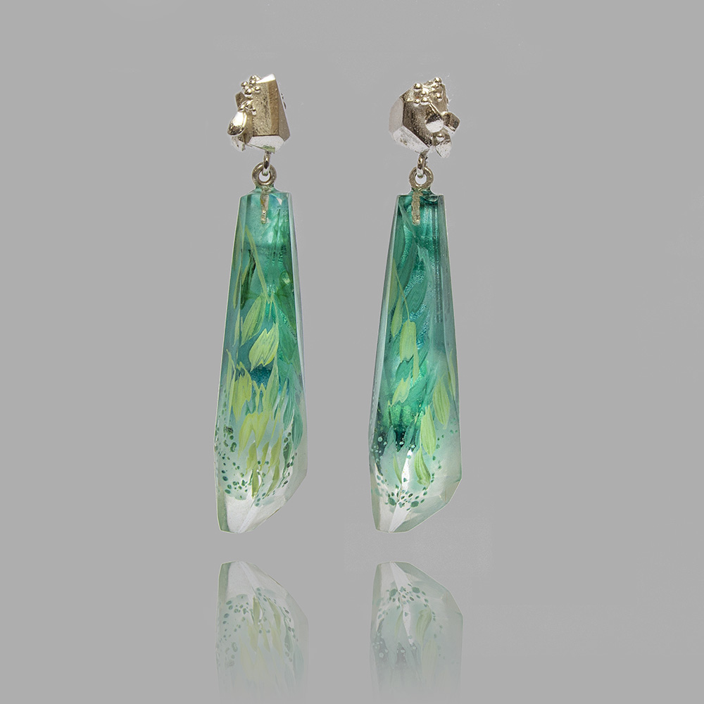 Botanical Gemstone Shard Earrings with Spring Studs - Holly Suzanna ...